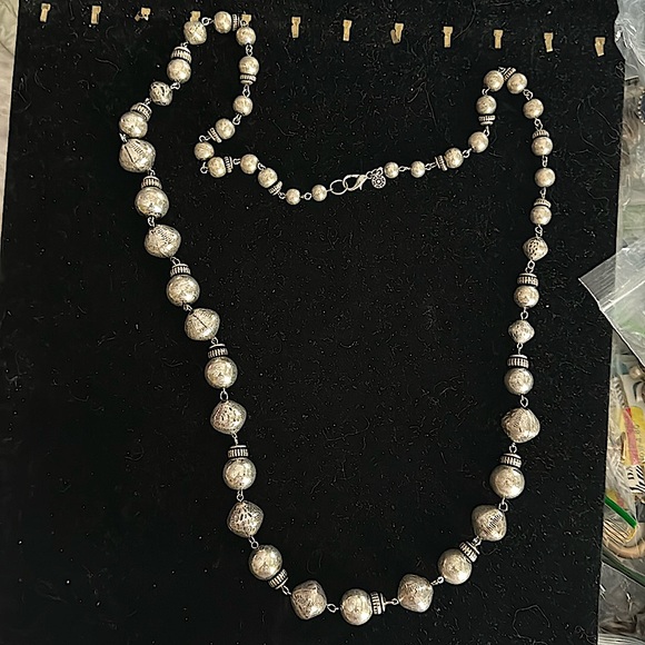 Jewelry | Vintage Long Silver Beaded Necklace | Poshmark